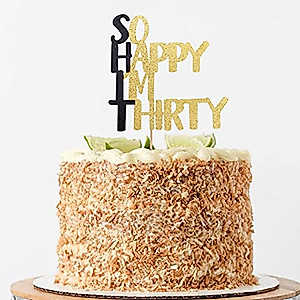 So Happy I'm Thirty Cake Topper - 30th birthday cake topper, Fabulous Birthday Cake Party Decorations.Black men's and women's 30th birthday cake party decoration (single side)