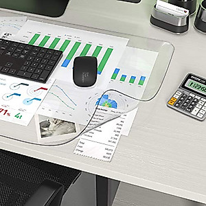 Oterri Clear Writing Desk Pad, Heat Resistant Waterproof PVC Round Edge Durable Desk Protect Mat, Anti-Static Writing Mat-23.6’’x13.7” Table Protector