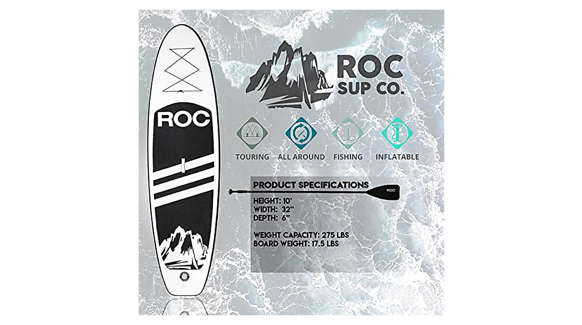 Roc Inflatable Stand Up Paddle Board | Stable & Premium Accessories