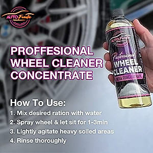 AUTO FANATIC Professional Foaming Wheel Cleaner - Wheel & Rim Cleaner for Car, Motorcycle, RV, SUV & Truck - Chemical Free Concentrated Formula Makes 4 Gallons - Use with Foam Cannon or Foam Sprayer