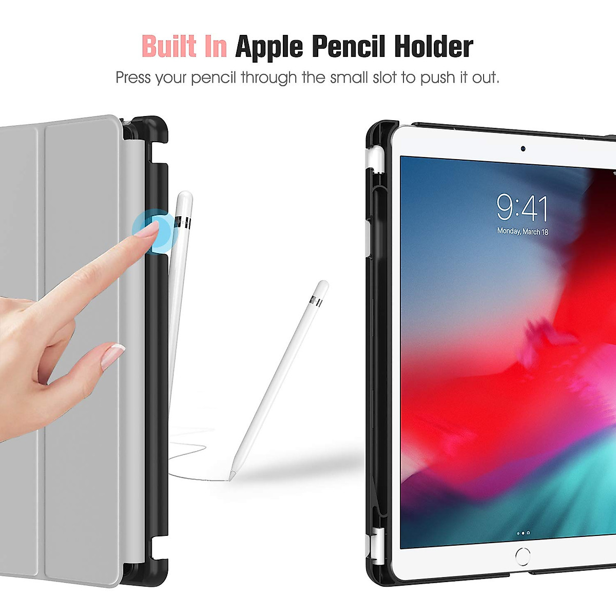Fintie Case for iPad Air (3rd Gen) 10.5" 2019 / iPad Pro 10.5" 2017 - [SlimShell] Ultra Lightweight Standing Protective Cover with Built-in Pencil Holder, Auto Wake/Sleep (Composition Book)