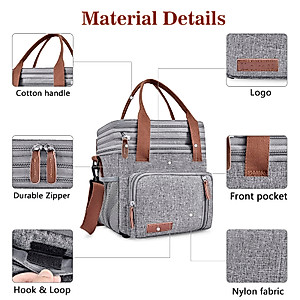 BAGNN Lunch Box & Lunch Bag for Women Men, Large Insulated Adult Lunch Box Leakproof Lunchbox Cooler Bag for Work Picnic Beach,16L, Gray