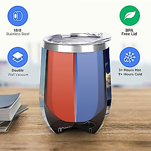 silichee 12 Oz Stainless Steel Wine Tumbler with Lid Sunset Sea Beach Fantastic Sky Clouds Twilight Reflection Thailand Insulated Tumblers Vacuum Coffee Mugs for Hot and Cold Drinks,Coffee,Wine