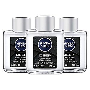 Nivea Men DEEP Comfort Post Shave Lotion - Soothe Shave irritation - 3.3 fl. oz. Bottle (Pack of 3)