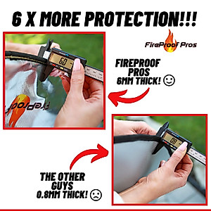 Fireproof Pros 36" Fire Pit Mat for Deck, Patio, Grass and Concrete. Thick Heat Resistant Deflector Fireproof Mat/Ember Mat. Triple Layer Fire Pit Pad, Firepit Protector, BBQ Mat for Large Fire Pit