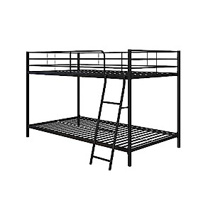 DHP Junior Twin, Low Bed for Kids, Black Bunk -77.5"L x 51"W x 49.5"H