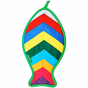 Pot Holders for Kitchen, 2pcs Fabric Patchwork Mats 100% Cotton Heat Resistant Hot Pads with Hanging Loop for BBQ/Cooking/Baking/Grilling/Microwave/Barbecue (Fish Green)