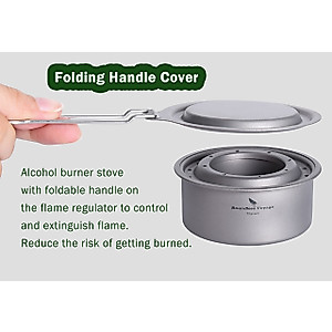 Boundless Voyage Titanium Alcohol Stove Spirit Burner with Fire Cover Outdoor Wood Stove with Stands Brackets Camping Multi-Fuels Ultralight Backpacking Stove (Stove Only)