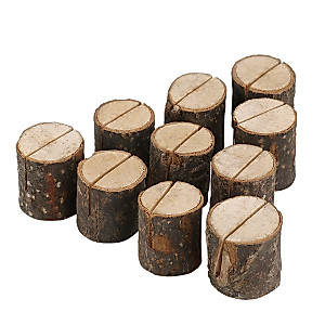 OULII Wedding Place Wooden Card Holders Table Number Stands for Home Party Decorations Pack of 10
