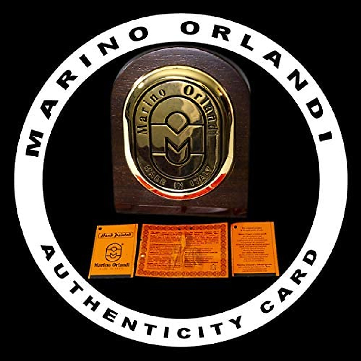 Marino Orlandi Tote Italian Designer Handpainted Fairies Onyx Genuine Leather Bag with Chain Strap