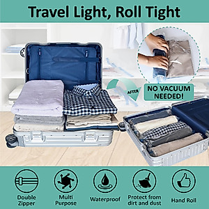 Compression Bags for Travel - Travel Essentials - 16 Pack Space Saver Bags - No Vacuum Needed - Compression Packing Bags for Cruise Accessories