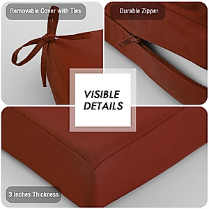 idee-home Outdoor Bench Cushion 42 inch, Patio Bench Cushion Indoor, Patio Furniture Chair Pad, Porch Swing Cushion with Ties, Bay Window Seat Sofa Garden Replacement Loveseat Cushion