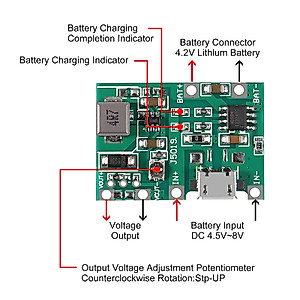 10Pcs TP4056 3.7V 4.2V 9V 5V 2A Adjustable DC-DC Step Up Boost Module 18650 Lithium Li-ion Battery Charger Discharge Power Board DIY Kit Parts