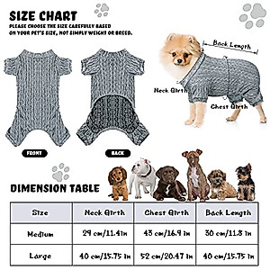 2 Pcs Dog Sweaters Knitted Puppy Pajamas Cat Sweater Pullover for Dogs Thermal Doggie Winter Clothes Christmas Holiday Knitwear Pet Apparel for Small Medium Dogs Puppies, Pink and Grey (Large)