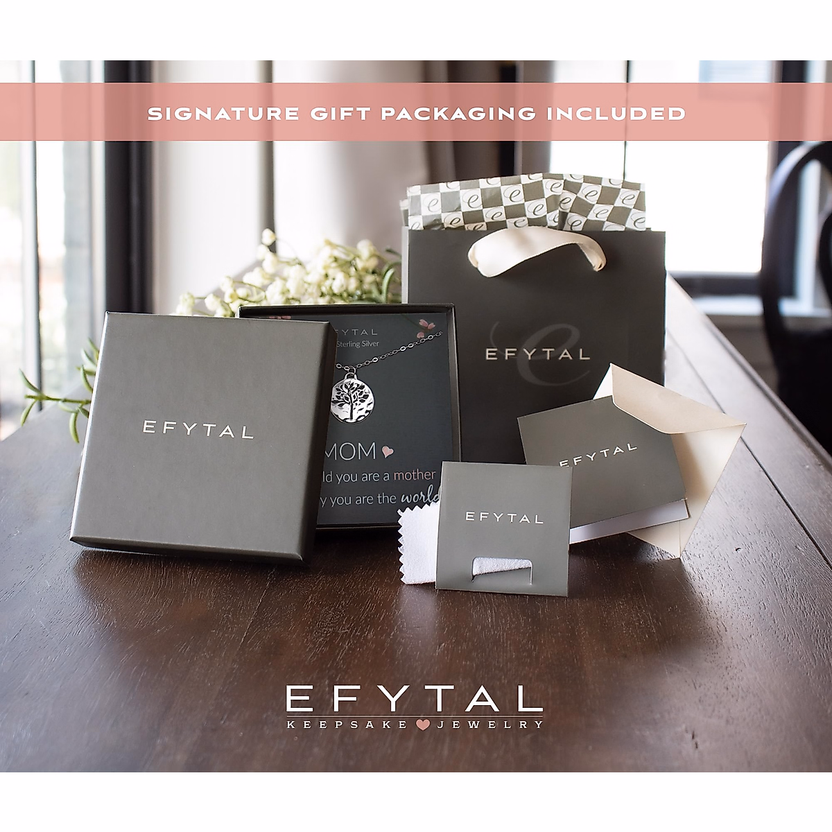 EFYTAL Gifts for Mom, Sterling Silver Tree of Life Necklace For Women, Mothers Day Gifts, Mom Birthday Gifts