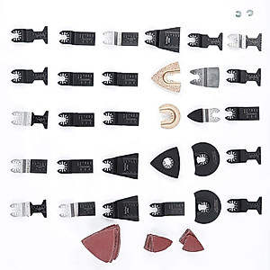 Saw Blades Carbide 108PCS Universal Oscillating Multitool Saw Blades High-Carbon Steel Cutting Polishing Tool Set Compatible for Bosch Multi-X