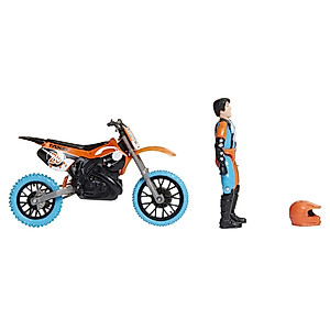MXS Motocross Bike Toys Moto Extreme Sports, Bike & Rider with SFX Sounds by Jakks Pacific Action Figure Playsets - #20 Orange & Blue Rider, for Kids Ages 5+, (Model: 405052)