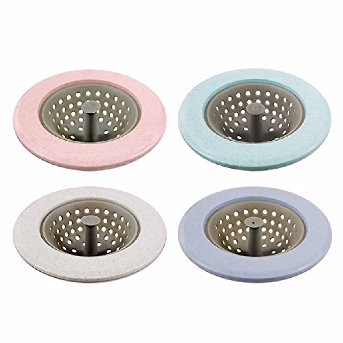 BNYZWOT Kitchen Silicone Sink Strainer Garbage Disposal Strainer Sink Drain Catcher Plug Drain Cover Kitchen Sink Basket for Kitchen Sinks Silicone Beige Pink Blue Green 4 Pack