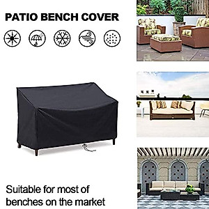 BAILIP Garden Bench Cover 2/3/4 Seater Waterproof Anti-UV Heavy Duty Bench Cover Patio Long Protective Chair Cover Outdoor