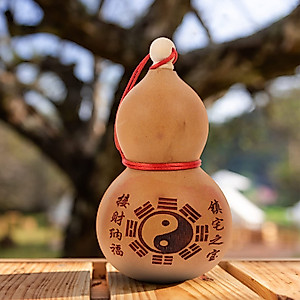 DOITOOL Natural Wine Gourd, Outdoor Portable Water Bottle with Stopper Chinese Feng Shui Hu Lu Gourd Ornament, Water, Wine, Medicine Gourd
