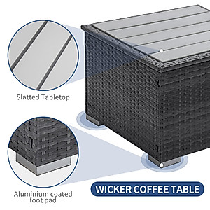 NICESOUL® 9 Pieces Outdoor Patio Sectional Furniture Sofa Set with Fire Pit Table Natural Gas Propane, 29.3'' High Back Modern Large Size PE Wicker Conversations with Fireplaces for Backyard