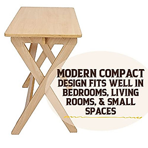 SKYORIUM Birch Wood Compact Computer Desk - Small Work Desk - No Tool Assembly - Laptop Home Office Study Writing Table - Perfect for Bedrooms, Dorms and Living Rooms - Space Saving