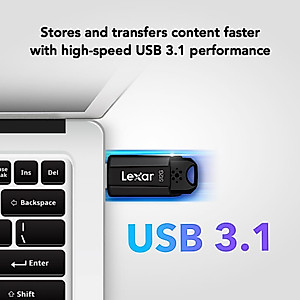 Lexar 256GB JumpDrive S80 USB 3.1 Flash Drive for Storage Expansion and Backup, Up to 150MB/s Read, Black (LJDS080256G-BNBNU)