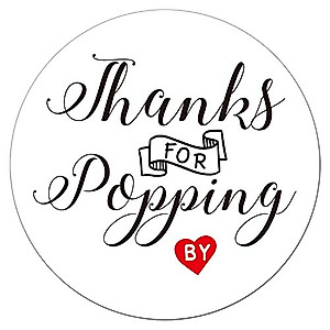50 Thanks for Popping by Stickers, Baby Shower Favor Stickers, Baby Shower Stickers, 2 Inch