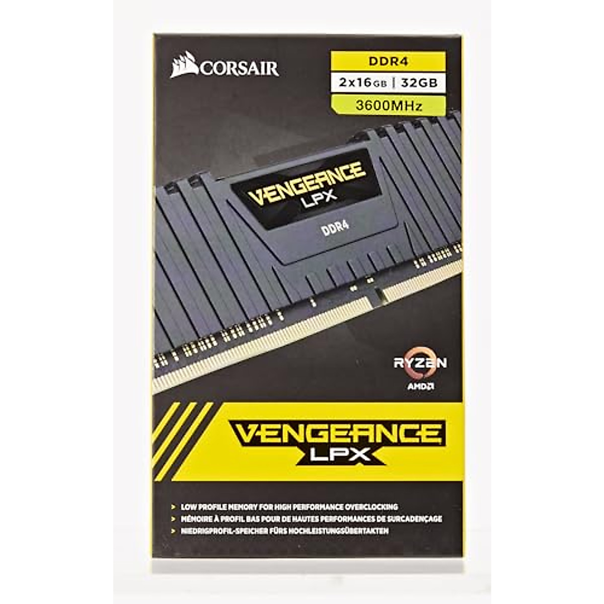 Corsair VENGEANCE LPX 32GB (2 x 16GB) DDR4 DRAM 3600MHz C18 AMD Ryzen Memory Kit - Black