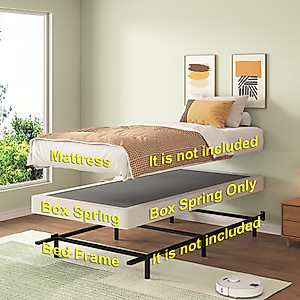 FMDMR Twin Box Spring with Fabric Cover Set, 5 Inch Twin Size Box Spring with 2500lbs Max Weight Capacity, Durable Mattress Foundation Easy Assembly, Non-Slip, Noise Free