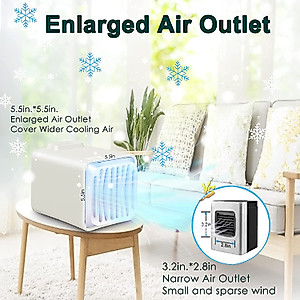 TKLake Portable Air Conditioner, 4 In 1 Portable AC Air Conditioners, Mini Air Cooler Fans with USB & LED, Personal Air Conditioner for Home/Office/Dorm/Outdoor