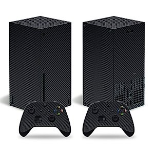 Vinyl Skin Protector Whole Body Decal Cover for Microsoft Xbox Series X Console Wrap Sticker Skins with 2 Controller Decals (Black 1)