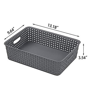 Joyeen Plastic Paper Storage Trays, Office Shallow Basket Set of 4