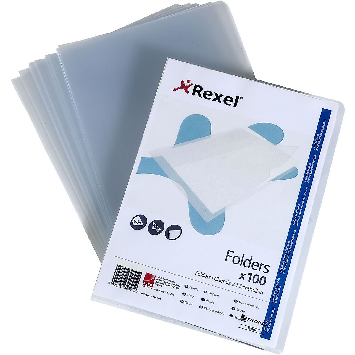 Rexel Superfine Cut Flush Folders A4 Clear (100)