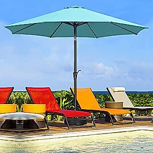 HYD-Parts 11 FT Large Patio Umbrella Waterproof and Sun Shade 360-Degree Outdoor Umbrella with Tilt and Crank (Blue)