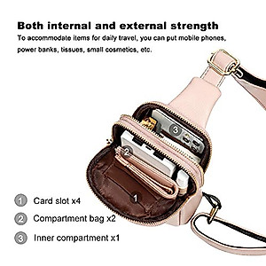 Aeeque Sling Backpack Chest Bag for Women, Small Crossbody Shoulder Bags Cell Phone Purse, Casual Daypack Leather Travel Crossbody Backpack Handbag Clutch Wallet, Gifts for Girls, Black