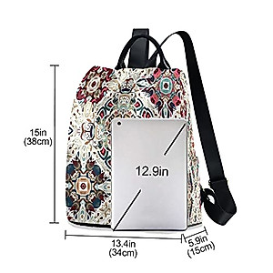 Mcyhzjd Backpack Purse, Mandala Boho Chic Anti-theft Casual College School Ladies Fashion Shoulder Bag