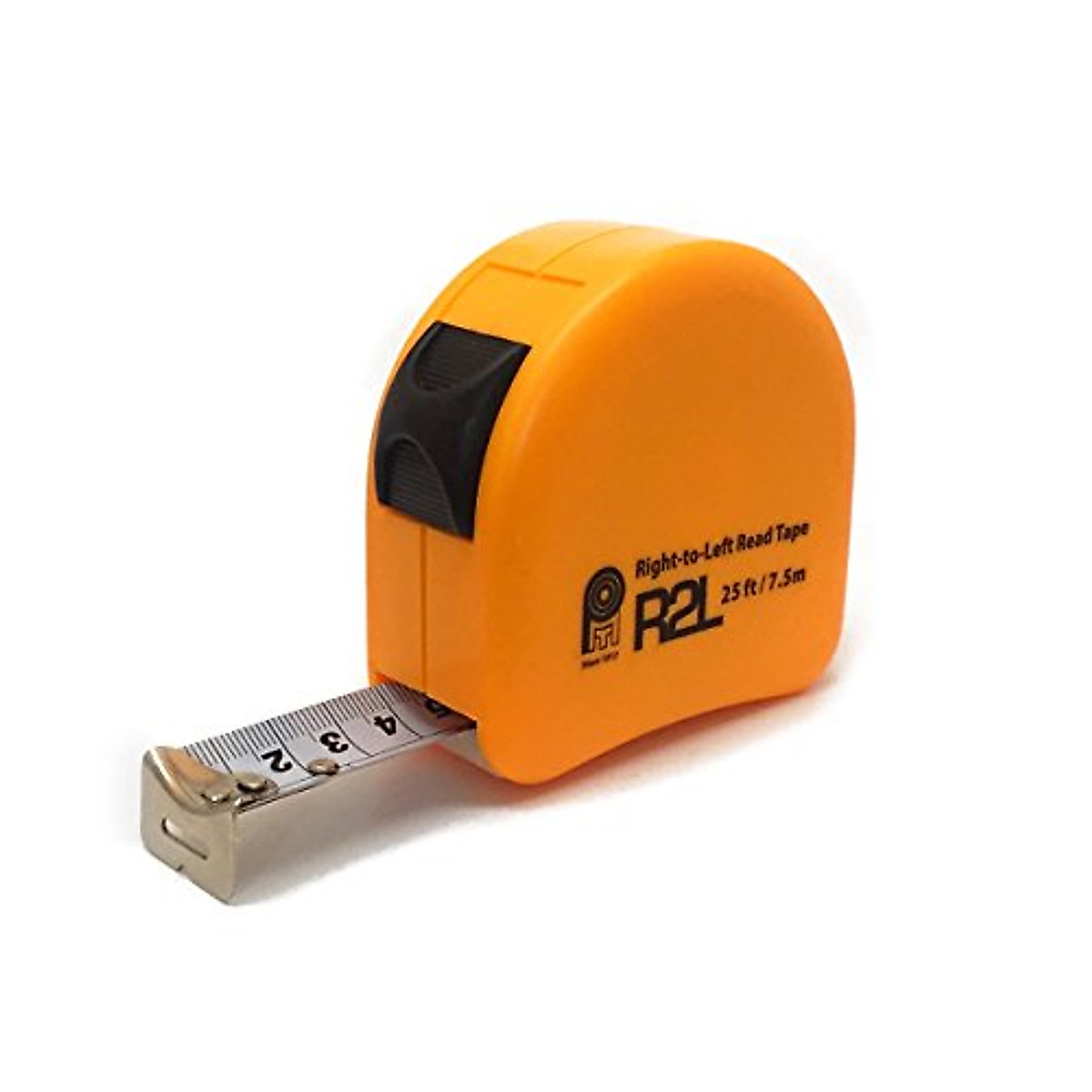 PERFECT MEASURING TAPE Left Handed Tape Measure with Right-to-Left Read - Measurement Reading Made Easy - Steel Hi-Visibility Orange Tape Measure 25ft/7.5m (Model RL-02)