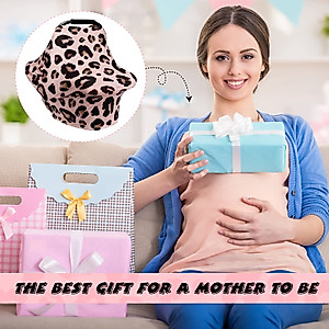 Stretchy Baby Car Seat Cover Baby Car Seat Canopy Nursing Cover Carseat Canopy for Babies Breastfeeding and Car Seat Multi Use Shopping Cart High Chair Cover (Leopard Style)