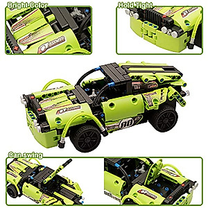 GAMZOO STEM Building Toys for Kids with 2-in-1 Remote Control Racer Snap Together Engineering Kits Early Learning Racecar Building Blocks and Off-Road Best Gift for 6 7 8 and 9＋Year Old Boys and Girls