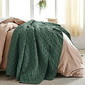 Bedsure Queen Quilt Bedding Set - Lightweight Summer Quilt Full/Queen - Dark Green Bedspreads Queen Size - Bedding Coverlets for All Seasons (Includes 1 Quilt, 2 Pillow Shams)