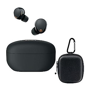 Sony WF-1000XM5 Truly Wireless Noise Canceling Earbuds (Black) Bundle with Hard Shell Earbud Case (2 Items)