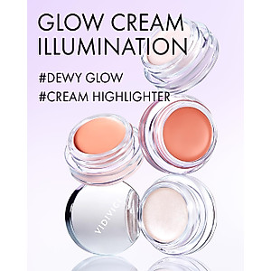 VIDIVICI Millennial Glow Cream Illumination - Creamy Light Face Luminizer Highlighter for Dewy, Glow Makeup - Ultra Fine and Light Reflecting Particles, 0.21oz.