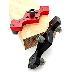 pocket screw jig Woodworking Drill Locator Vertical Pocket Hole Jig Doweling Self Drill Bit Guide Jig Locator Centering Guide Kit Pin Fixture (Color : BLACK)