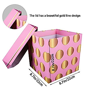 Elephant-package 8" Gift Box with Lid Ribbon (Pink Spot) for Girl Birthday Gift, Party Favor, Baby Showers, Christmas, from