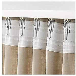 Curtain Tape with Hooks. Perfect for Ceiling Track System or rods with Curtain Rings (100" Tape, 20 Hooks)