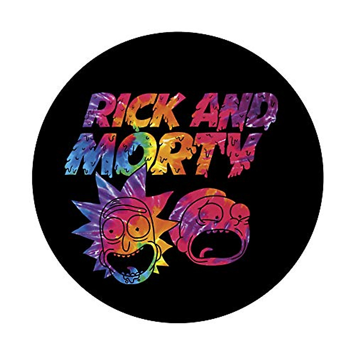 Rick And Morty Tie Dye Drip Graphic Hoodie PopSockets PopGrip: Swappable Grip for Phones & Tablets