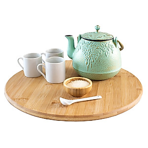 TB Home 14” Bamboo Lazy Susan Organizer for Kitchen, Turntable for Cabinet, Table or Pantry