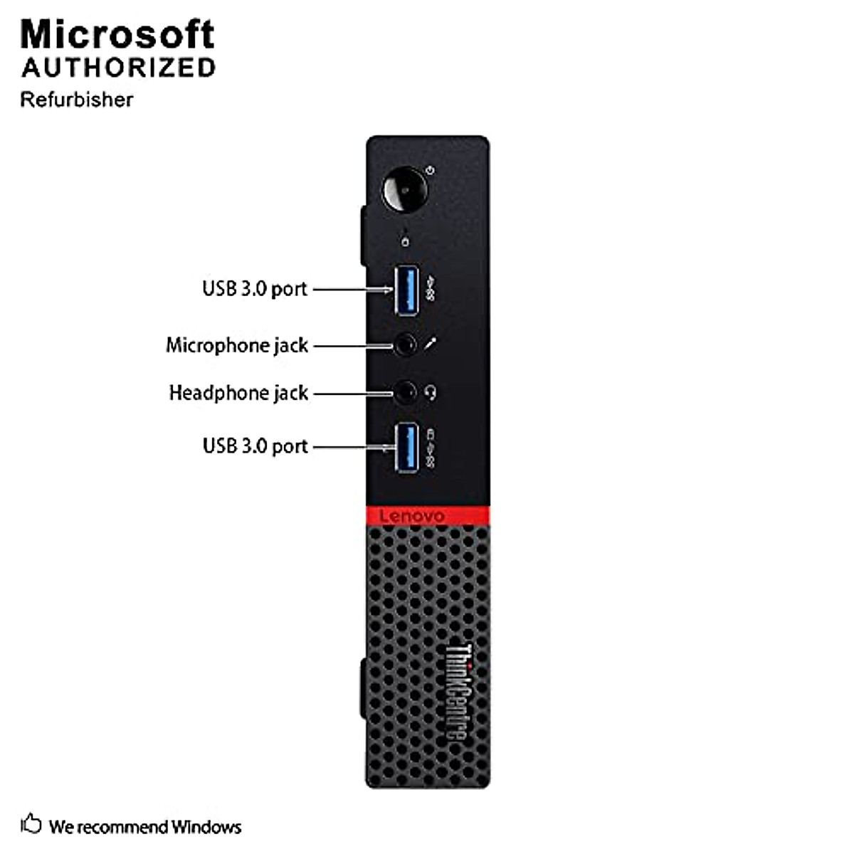 lenovo ThinkCentre M900 Tiny Desktop Micro Tower PC (Intel Core i5-6500T, 8 GB Ram, 256 GB SSD, USB 3.0, WiFi) Windows 10 Pro (Renewed)