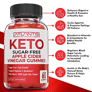 Magnesium 60 Gummies + Sugar Free Keto Apple Cider Vinegar 60 Gummies
